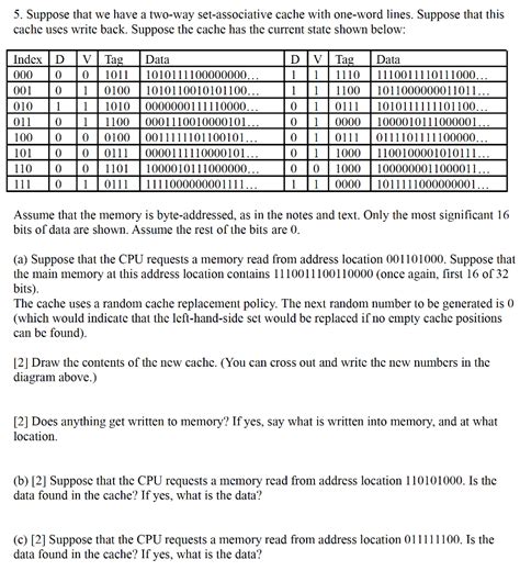 Solved 5 Suppose That We Have A Two Way Set Associative Chegg Com