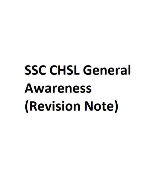 SSC CHSL General Awareness Revision Note Licchavi Lyceum