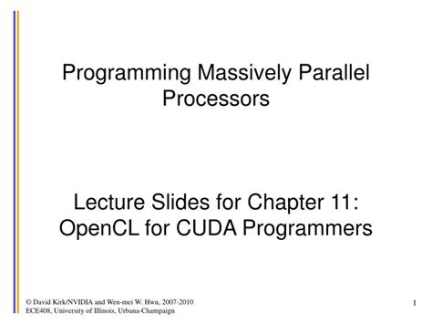 Ppt Programming Massively Parallel Processors Lecture Slides For