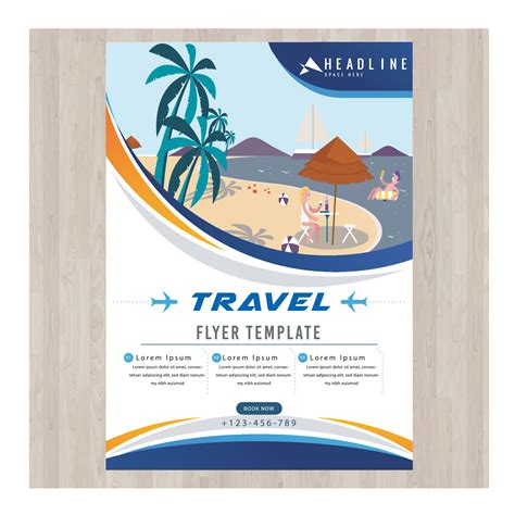 Modern Company Tours Travel Flyer Design Summer Holiday Tourism Brochure Template 17688273