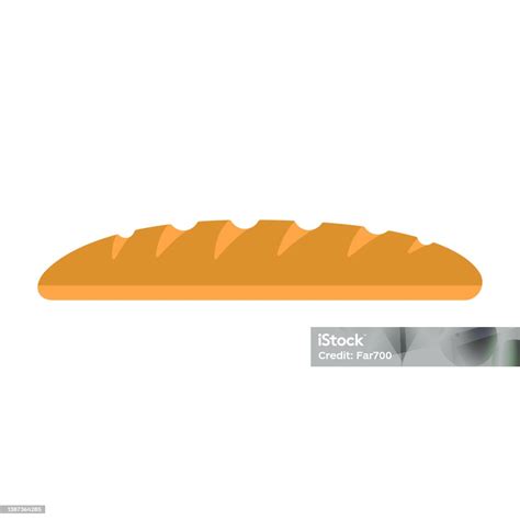빵 덩어리 아이콘 색상 실루엣 가로 측 뷰입니다 벡터 간단한 평면 그래픽 그림 흰색 배경에 격리된 개체입니다 격리 건강한 식생활에 대한 스톡 벡터 아트 및 기타 이미지