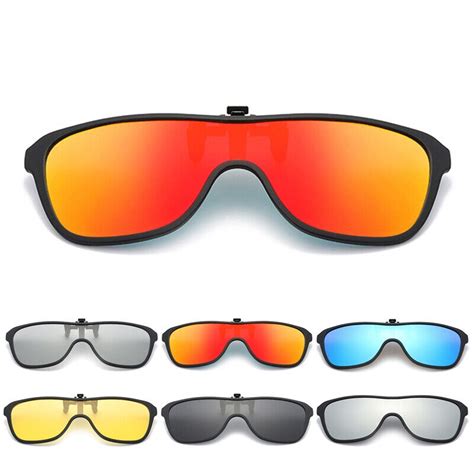 Polarised Clip On Sunglasses One Piece Flip Up Anti Glare Photochromic Driving Glasses Uv400