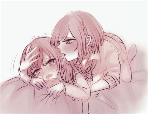 Rule 34 2girls Asahina Mafuyu Bed Bedroom Big Breasts Biting Blush Breasts Clothed Clothed