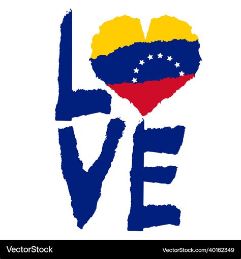 Love Venezuela America Vintage National Flag Vector Image