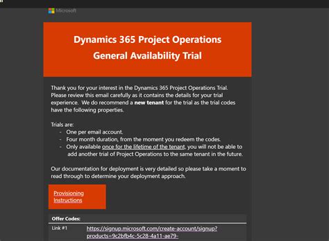 Sign Up For A Dynamics Project Operations Lite Deployment Environment And Provision A New