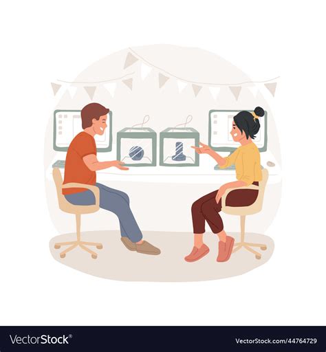 3d Printing Lab Isolated Cartoon Royalty Free Vector Image