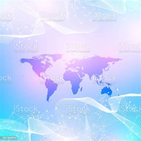 연결된 선과 점 웨이브 흐름이 있는 추상적 배경을 숫자로 설정합니다 디지털 신경망 프레젠테이션을 위한 네트워크 및 연결 배경입니다 그래픽 다각형 배경 벡터 일러스트레이션