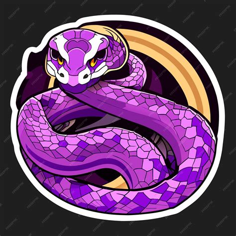 Premium Vector Amethystine Scrub Python Sticker Illustration