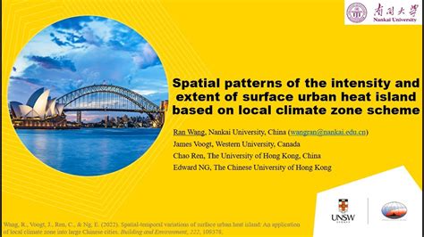 Spatial Patterns Of The Intensity And Extent Of Surface Urban Heat Island Based On Local Climate