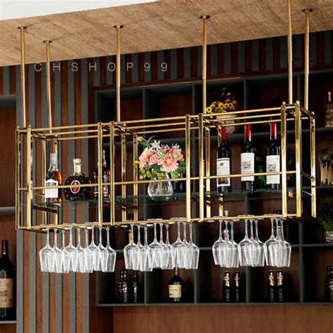 ที่แขวนแก้วไวน์บาร์ ราวแขวนแก้วไวน์ สแตนเลสแท้นำเข้า Wine Glass Rack แต่งบ้านหรู ส่งฟรี Shopee