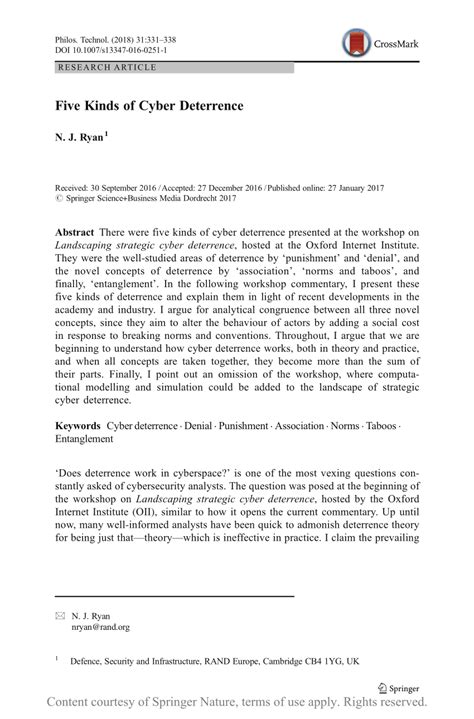 Five Kinds Of Cyber Deterrence Request PDF