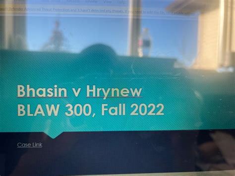 Blaw Question Find The Bhasin V Hrynew Case Chegg