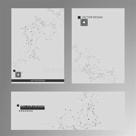 Abstract Molecules Brochure Design Connect Dots And Lines Stock Vector Illustration Of Modern