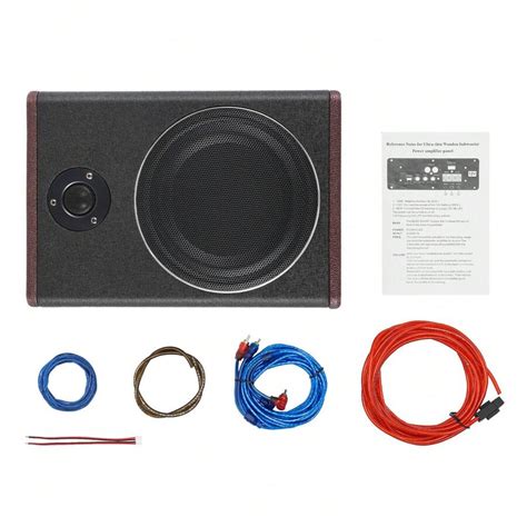 8 200w Rectangular Active Subwoofer Auto Amplified Slim Underseat Car Bass Box Audio Amplifier