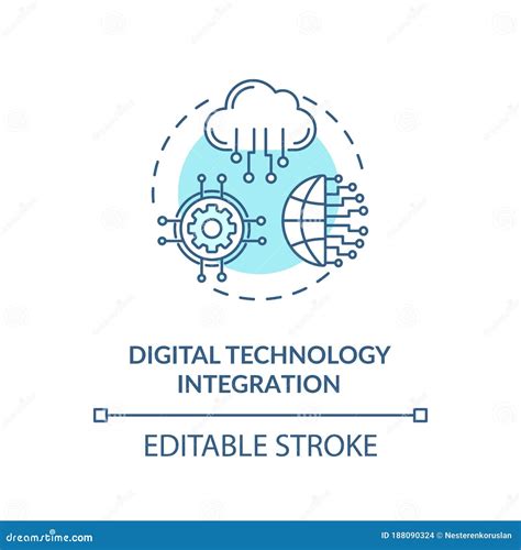 Digital Technology Integration Turquoise Concept Icon Stock Vector Illustration Of Digital