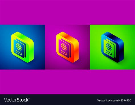 Isometric Passport With Biometric Data Icon Vector Image