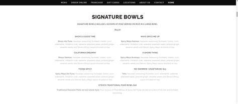 Github Jjungminchopoke Redesigning Steves Poke Bar Website To