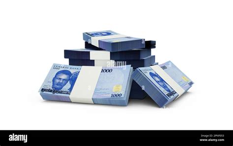 3d Rendering Of Stack Of 1000 Nigeria Naira Notes Bundles Of Nigerian Currency Notes Isolated