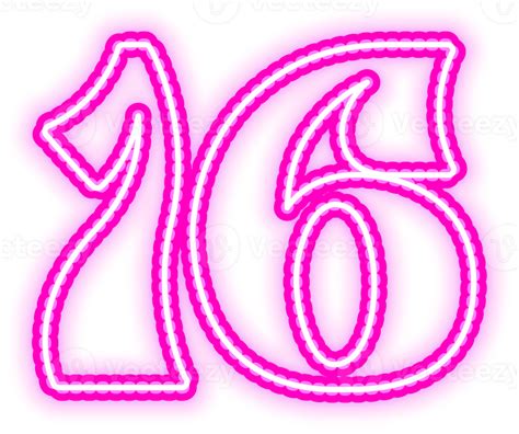 Pink Neon Number 16 33558876 Png