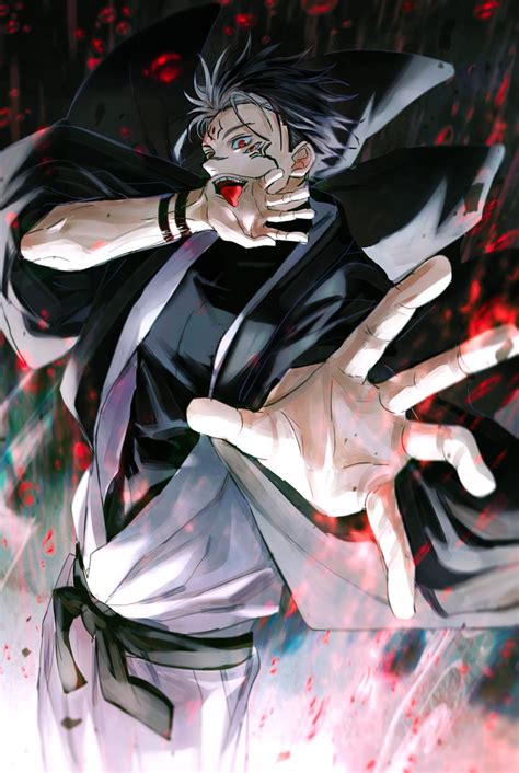 Fushiguro Megumi And Ryoumen Sukuna Jujutsu Kaisen Drawn By Yoon