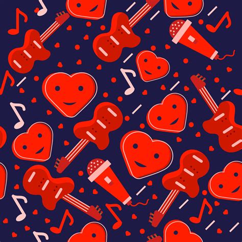 Seamless Love Theme Pattern Background In Red And Blue Color 23406590