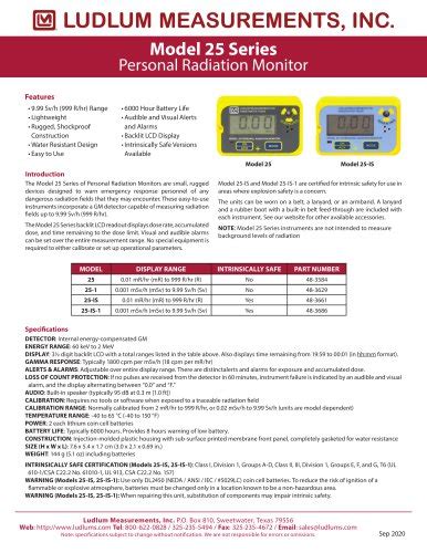 All Ludlum Catalogs And Technical Brochures