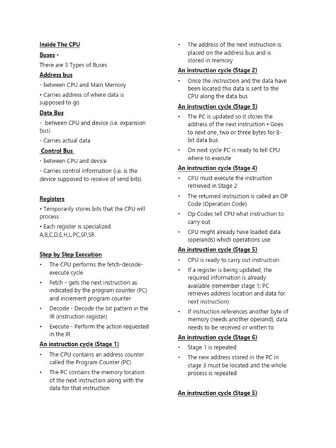 Inside The Cpu Pdf Central Processing Unit Computer Data Storage