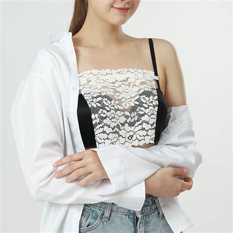 4 Colors Lace Privacy Invisible Cleavage Cover Up Bra Insert Seamless All Match Anti Peep Woman