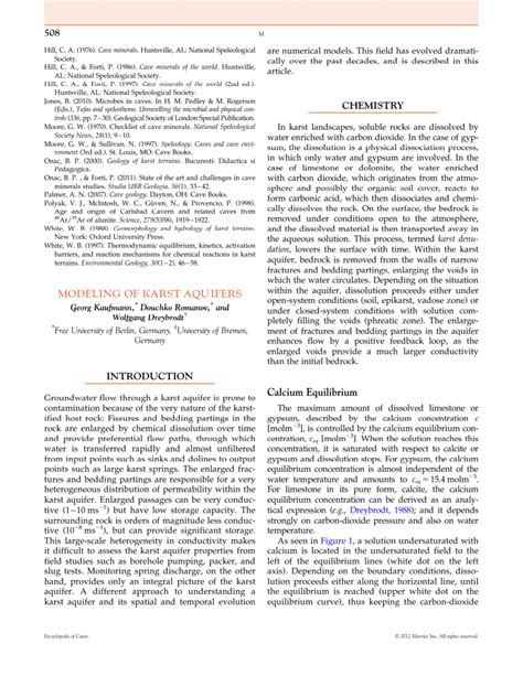 Pdf Modeling Of Karst Aquifers