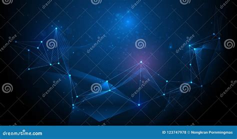 Abstract Futuristic Circuit Board High Computer Technology Blue Color Background Hi Tech