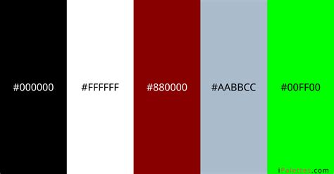 Nes Color Color Palette And Colors 000000 Ffffff 880000 Aabbcc 00ff00 Ipalettes