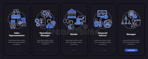 Business Careers Night Mode Onboarding Mobile App Screen Stock Vector Illustration Of Screen