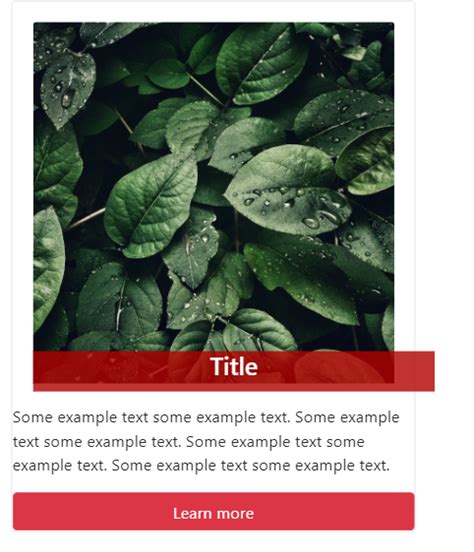 Html Bootstrap Card With Title In Semi Transparent Box Over Image Stack Overflow