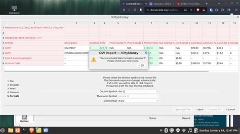 Cannot Complete Csv Import From Charles Schwab Help Kde Discuss
