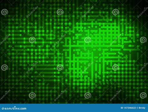 Abstract Technology Background Green Digital Pattern Programming