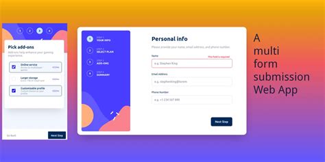 Multi Step Form Frontendmentor Challenge Dev Community