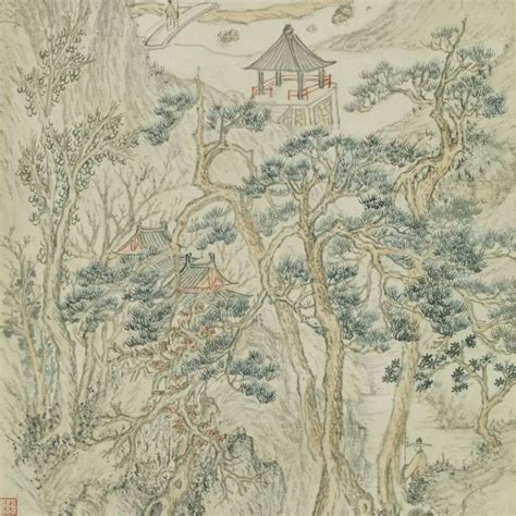 赏画文伯仁松冈竹坞图 廖伟夫 陈丽玲 河流