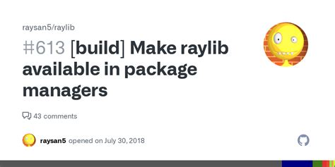 Build Make Raylib Available In Package Managers Issue Raysan Raylib Github