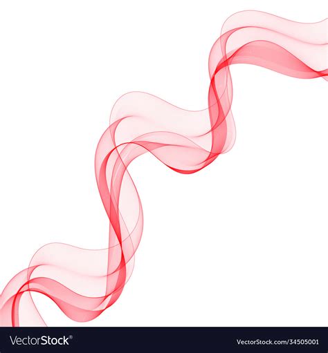 Red Abstract Wave Isolated On White Background Vector Image