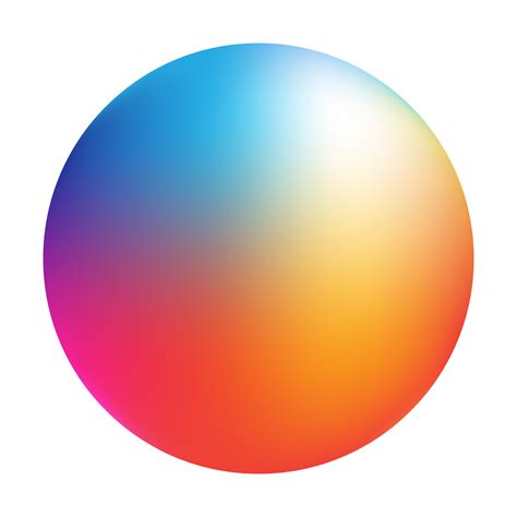 Gradient Circle Shape Holographic Vibrant Round Icon Multicolor