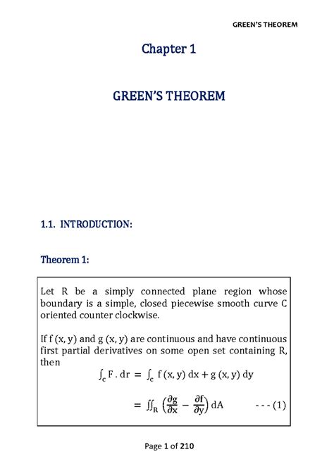 Module 2 Sample Greens Theorem More Problems Chapter 1 Greens Theorem 1 Introduction