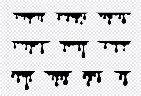 Dripping Paint Set Liquid Drips Flows Royalty Free Vector