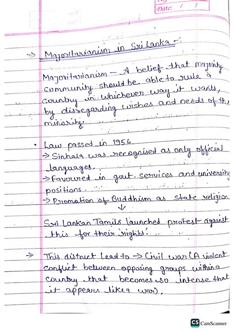 Solution Power Sharing Civics{sst} Class10 Short Notes Handwritten