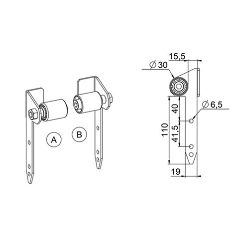 Inovatec Einlaufrolle Für Rolltor Set Für Führungsschiene Linksrechts