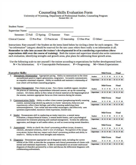 Counselor Evaluation Examples At Brock Clemes Blog