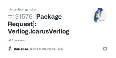 Package Request Verilogicarusverilog · Issue 131576 · Microsoftwinget Pkgs · Github
