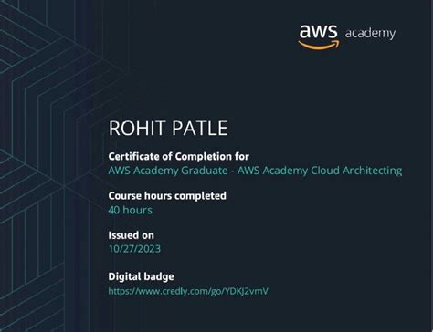 rohit patle on linkedin 🚀i m happy to share that i ve obtained a new certification aws academy…