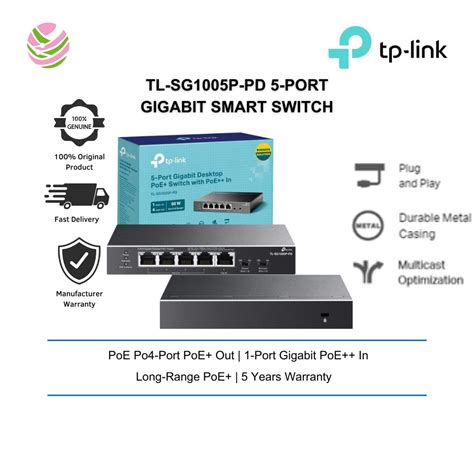 Tp Link Tl Sg P Pd Port Gigabit Smart Switch With Port Poe In And Port Poe Out With