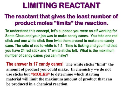 PPT LIMITING REACTANT The Reactant That Gives The Least Number Of Product Moles Limits The