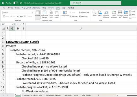 Using Excel As A Research Log Everyday Adventures In Genealogy